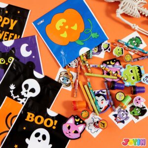 JOYIN 168 Pcs 24 Pack Assorted Halloween Art and Craft Stationery Kids Gift Set Trick or Treat Party Favor Toy Including Halloween Bag, Notepads, Stamps, Pencils, Stickers and Temporary Tattoos