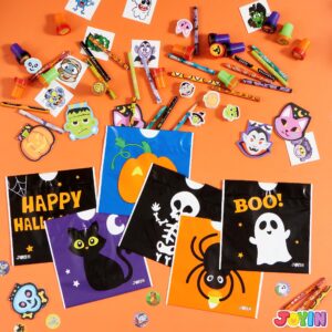 JOYIN 168 Pcs 24 Pack Assorted Halloween Art and Craft Stationery Kids Gift Set Trick or Treat Party Favor Toy Including Halloween Bag, Notepads, Stamps, Pencils, Stickers and Temporary Tattoos