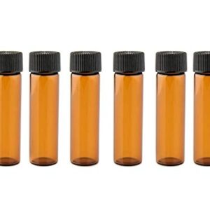 24PCS Empty Mini Amber Glass Essential Oil Bottles with Black Screw Cap and Orifice Reducer Sample Trial Packing Perfumes Lab Chemicals Cosmetic Containers Makeup Vials Travel Set(5ML/0.17OZ)