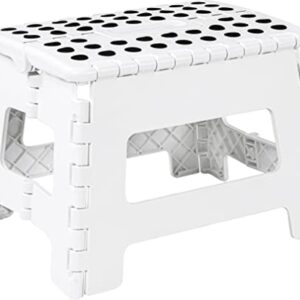 Utopia Home Folding Step Stool - (Pack of 2) Foot Stool with 9 Inch Height - Holds Up to 300 lbs - Lightweight Plastic Foldable Step Stool for Kitchen, Bathroom & Living Room (White)