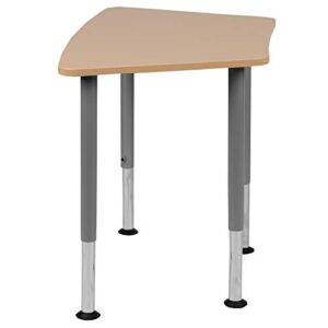 Flash Furniture Billie Hex Natural Collaborative Student Desk (Adjustable from 22.3" to 34") - Home and Classroom