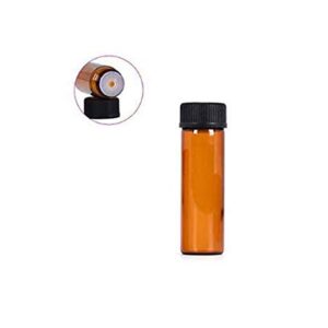 24PCS Empty Mini Amber Glass Essential Oil Bottles with Black Screw Cap and Orifice Reducer Sample Trial Packing Perfumes Lab Chemicals Cosmetic Containers Makeup Vials Travel Set(5ML/0.17OZ)