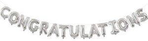 congratulations balloons banner silver 16 inch letter balloons foil mylar balloons set for graduation party decorations supplies,congratulations graduate balloons,retirement, congrats grad party