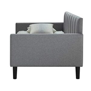 LuXeo Bristol Twin Size Upholstered Panel Daybed in Gray Fabric