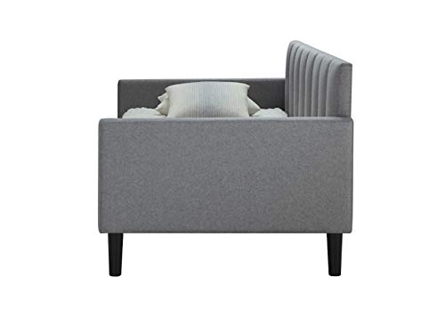 LuXeo Bristol Twin Size Upholstered Panel Daybed in Gray Fabric