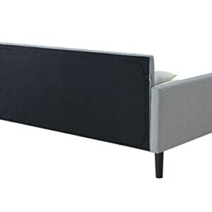 LuXeo Bristol Twin Size Upholstered Panel Daybed in Gray Fabric