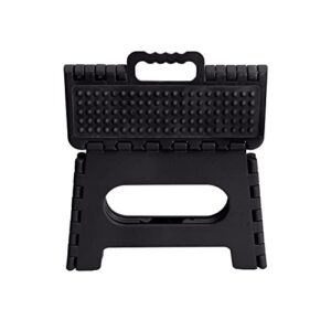 Simplify 9 Inch Ant-Skid Folding Step Stool | Collapsible | 200 Pound Capacity | Durable | Portable | Kitchen | Bathroom | Garage | Black