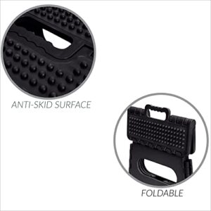 Simplify 9 Inch Ant-Skid Folding Step Stool | Collapsible | 200 Pound Capacity | Durable | Portable | Kitchen | Bathroom | Garage | Black