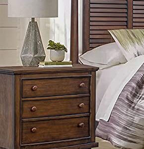 Sunset Trading Bahama Shutter Wood Nightstand, Tropical Walnut