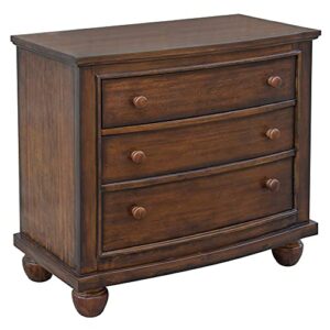 sunset trading bahama shutter wood nightstand, tropical walnut