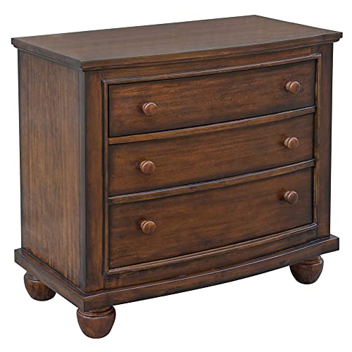 Sunset Trading Bahama Shutter Wood Nightstand, Tropical Walnut