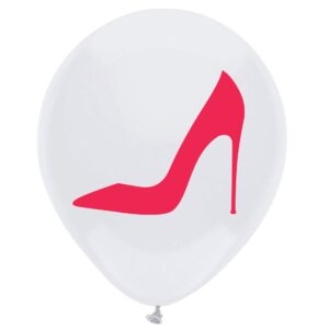 red high heels latex balloons, 12inch (16pcs) girl or women bridal shower birthday party decorations, supplies