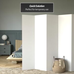 6 ft. Tall White Temporary Cardboard Folding Screen - 6 Panel