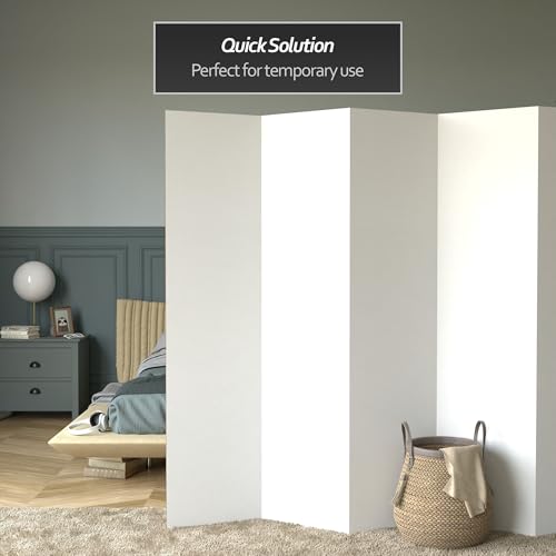 6 ft. Tall White Temporary Cardboard Folding Screen - 6 Panel