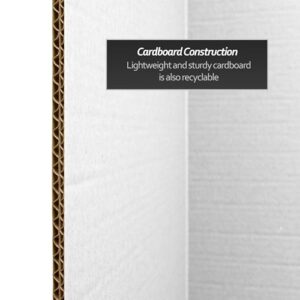 6 ft. Tall White Temporary Cardboard Folding Screen - 6 Panel