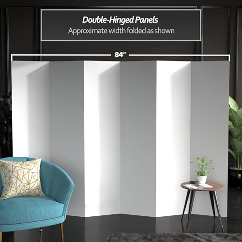 6 ft. Tall White Temporary Cardboard Folding Screen - 6 Panel