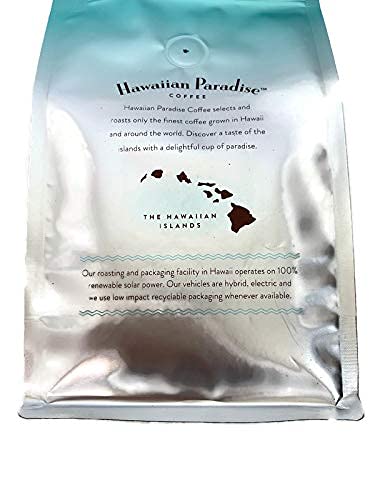 Hawaiian Paradise Coffee 10% Kona Coffee Blend Ground 12oz. Bag - Premium Rich Flavored Roast Bold Signature Brewed – 100% Arabica Gourmet Finest Beans