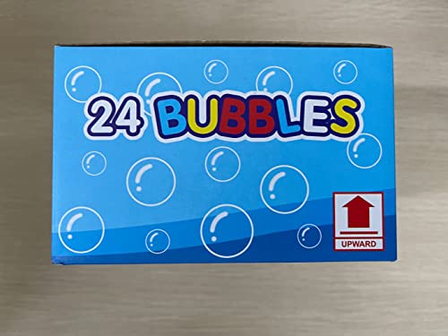 Bubbles 24 Pack Party Favor for Kids Bulk Bubble Solution Blowing Wand 2 Dozen Party Supplies Outdoor Toys Wedding Party Christmas Celebration Birthday Fun Gift