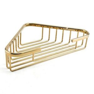 signature hardware 296025 10-1/4" solid brass corner shower basket