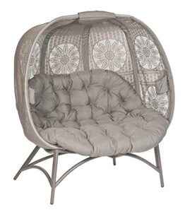 flowerhouse cozy 4-legged metal outdoor pumpkin lounge chair dreamcatcher sand