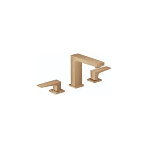 hansgrohe metropol modern low flow water saving 2-handle 3-hole 5-inch tall sink brushed bronze, 32516141 bathroom faucet