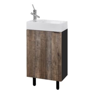 cutler kitchen and bath studio space saver 18" wood bathroom vanity in black