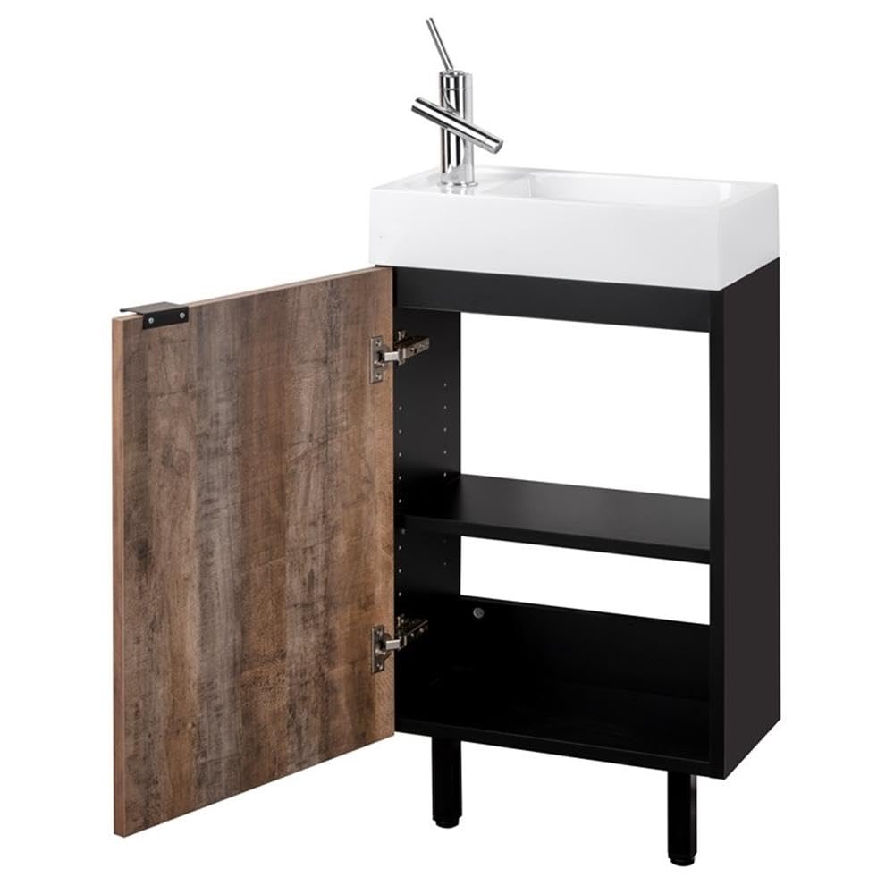 Cutler Kitchen and Bath Studio Space Saver 18" Wood Bathroom Vanity in Black