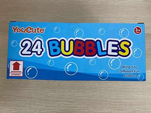 Bubbles 24 Pack Party Favor for Kids Bulk Bubble Solution Blowing Wand 2 Dozen Party Supplies Outdoor Toys Wedding Party Christmas Celebration Birthday Fun Gift