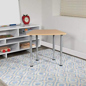 Flash Furniture Billie Hex Natural Collaborative Student Desk (Adjustable from 22.3" to 34") - Home and Classroom