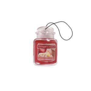 Yankee Candle Car Air Fresheners, Hanging Car Jar Ultimate, Neutralizes Odors Up To 30 Days, Sugared Cinnamon Apple, 0.96 OZ (Pack of 3)