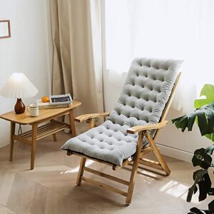 tcz1557 high back rocking chair cushion soft chaise lounger cushionone-piece chair pad with ties tatami tailbone pain patio furniture indoor outdoor l grey 125x50cm(49x20inch)