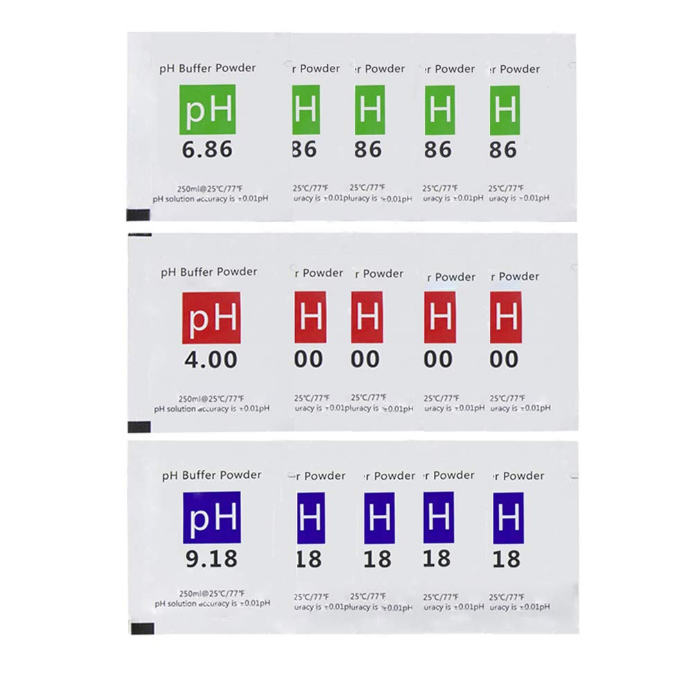 Nynelly 15pcs pH Meter Buffer Solution Powder for Precise and Easy for Precise pH Calibration Powder Solution 4.00,6.86,9.18