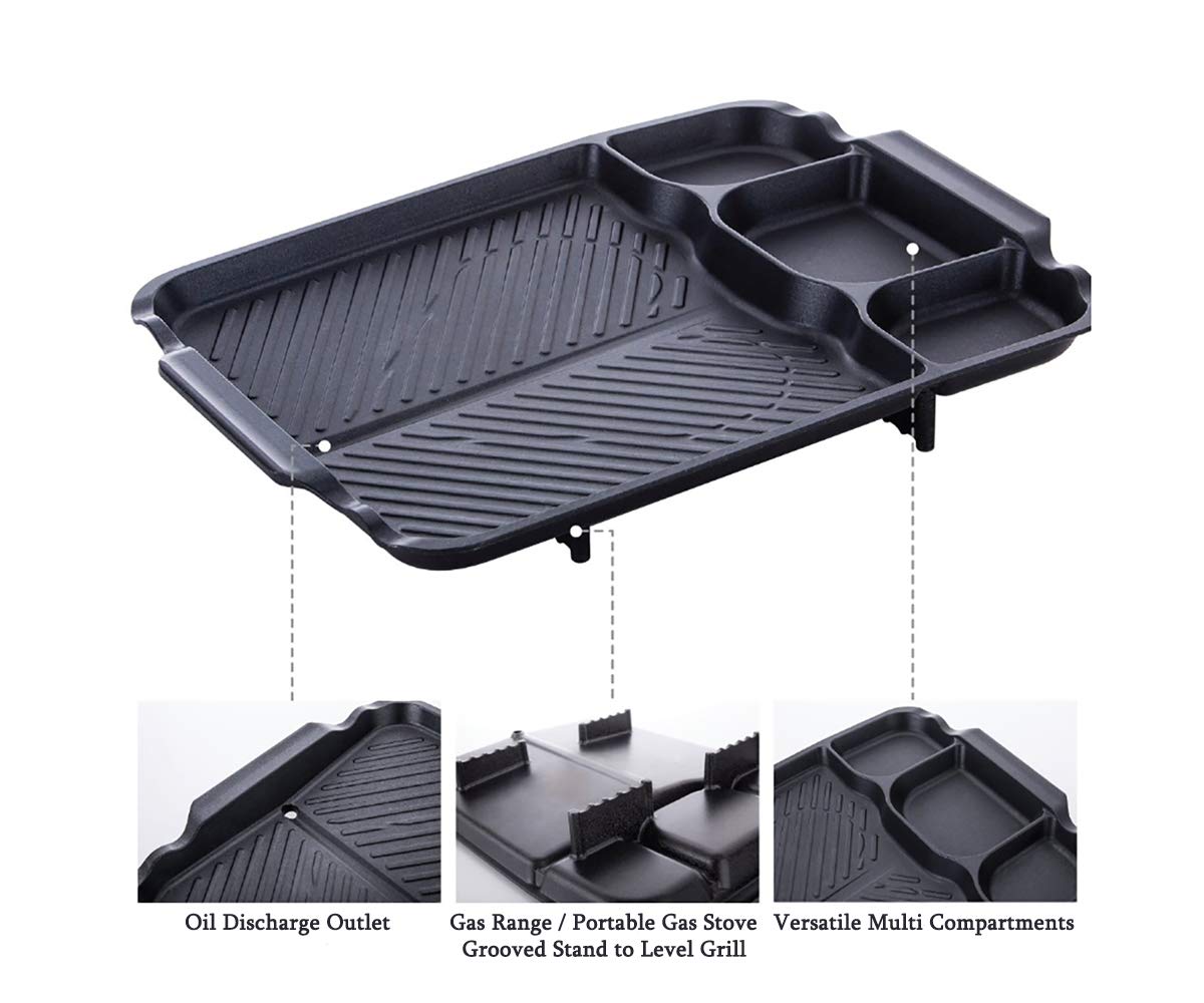 Kitchen Flower Multi Kan Kan Non-Stick Divider Grill Pan