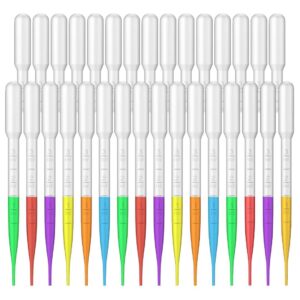 scineeds 3ml plastic transfer pipettes eye dropper (100 pcs), disposable calibrated essential oil dropper, lab pipette, eye dropper suitable for science laboratory experiment, make up tool and diy art