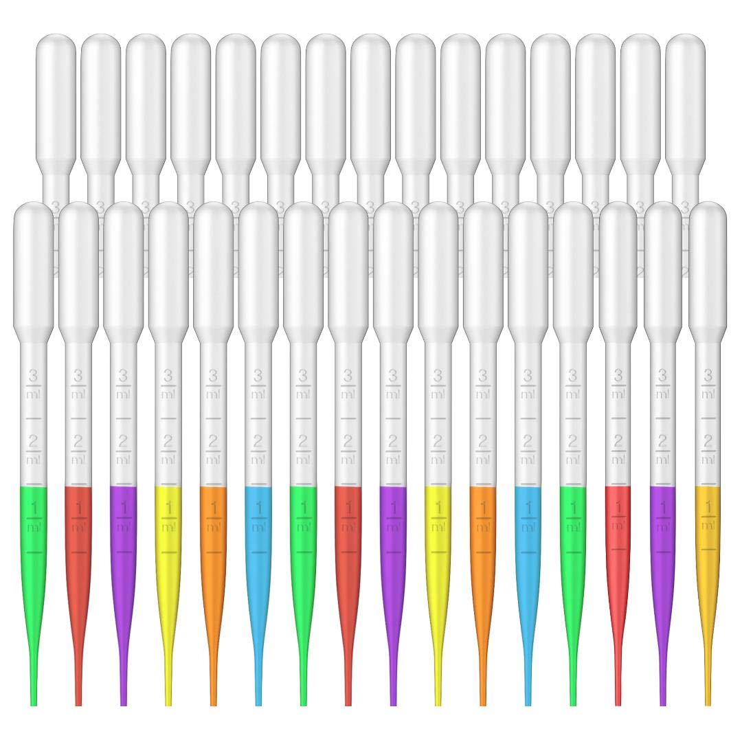 Scineeds 3ML Plastic Transfer Pipettes Eye Dropper (100 Pcs), Disposable Calibrated Essential Oil Dropper, Lab Pipette, Eye Dropper Suitable For Science Laboratory Experiment, Make Up Tool and DIY Art