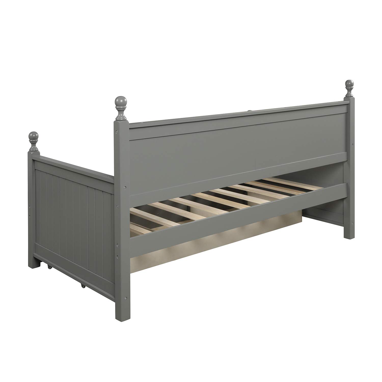 Wood Daybed with 3 Drawers, Solid Wood Daybed Twin Size Bed Frame for Kids/Adults, No Box Spring Needed, Gray