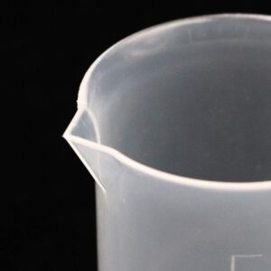 6 Pack 50ml Lab Plastic Graduated Beaker Transparent Measuring Beaker Cup Mixing Cup Liquid Container for Science Lab