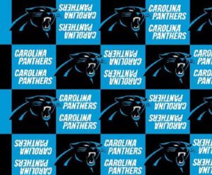 panthers checker fabric- 1 yard 58"/60" wide fleece fabric