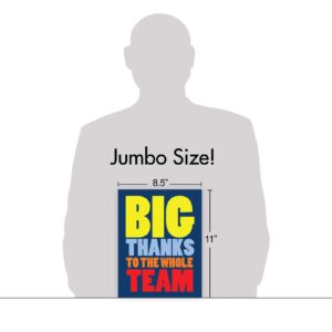 NobleWorks - Jumbo Thank You Greeting Card (Team) 8.5 x 11 Inch with Envelope (1 Pack) Large To The Whole Team J9150TYG