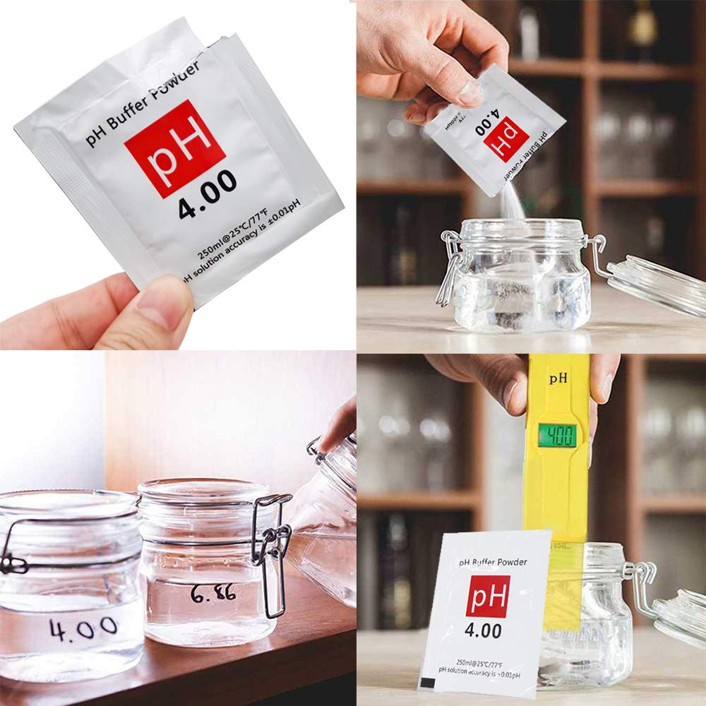 Nynelly 15pcs pH Meter Buffer Solution Powder for Precise and Easy for Precise pH Calibration Powder Solution 4.00,6.86,9.18