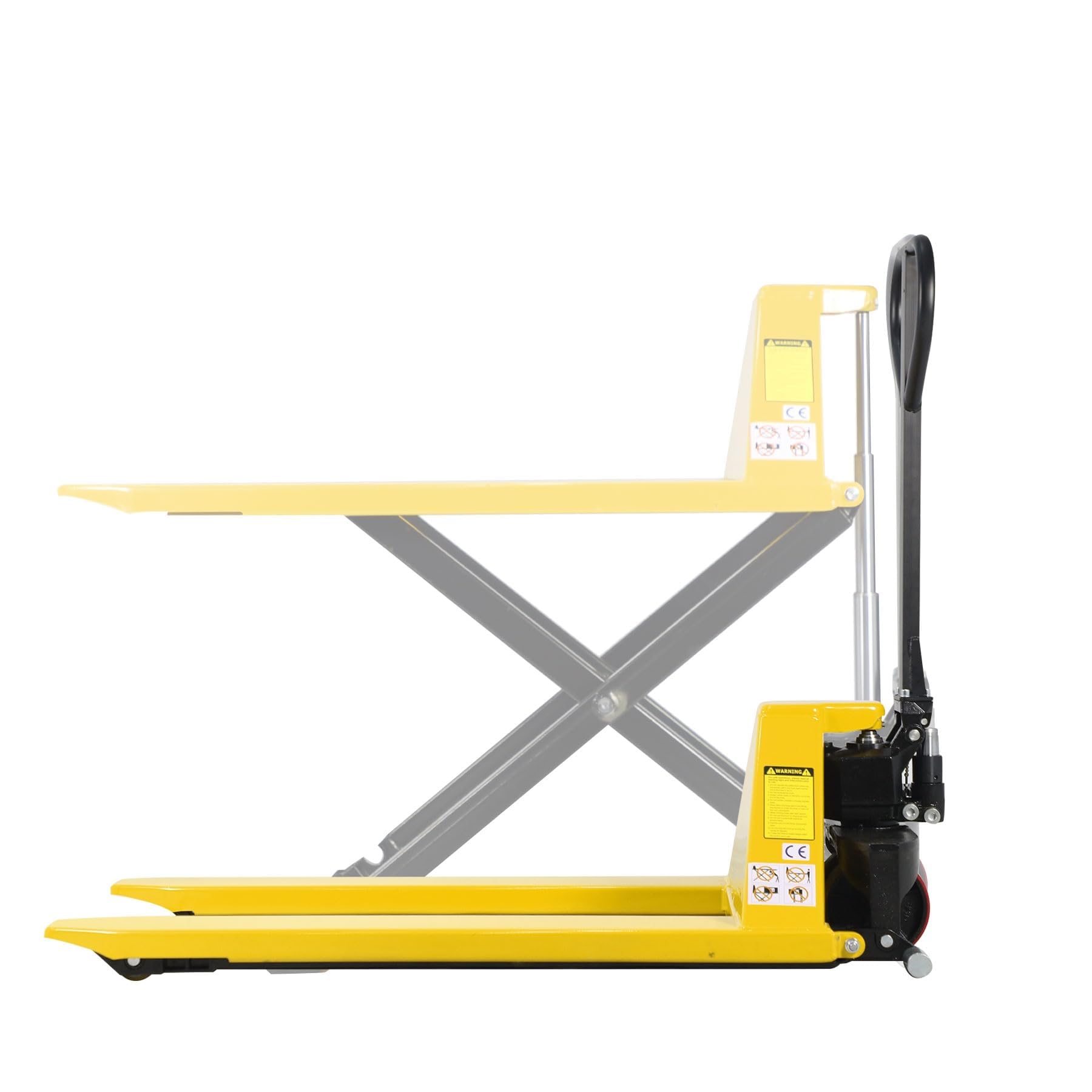 Xilin Manual Pallet Jack High Lift Truck Hand Scissor Pallet Truck 45" Lx27“W 2200lbs Capacity 3.3" Lowered 31.5 Lift Height Suitable for Open Bottom Pallets, JF685