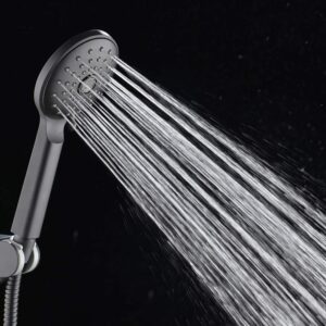 Cabilock Handheld Shower Head Set High Pressure Shower Head Sprayer with Stainless Steel Hose for Home Bathroom Kitchen(Black)