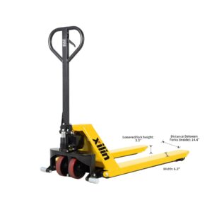 Xilin Manual Pallet Jack High Lift Truck Hand Scissor Pallet Truck 45" Lx27“W 2200lbs Capacity 3.3" Lowered 31.5 Lift Height Suitable for Open Bottom Pallets, JF685