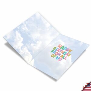 The Best Card Company - 80th Birthday Card w/Envelope (8.5 x 11 Inch) 80 Years Old, Big Stationery Bday Greeting from All of Us (Not Actual Balloons, 3D or Raised) - Inflated Messages J5651FMBG-US