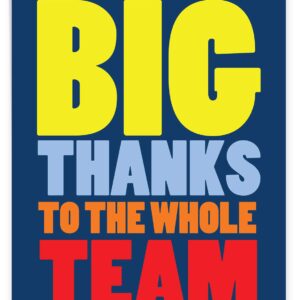 NobleWorks - Jumbo Thank You Greeting Card (Team) 8.5 x 11 Inch with Envelope (1 Pack) Large To The Whole Team J9150TYG