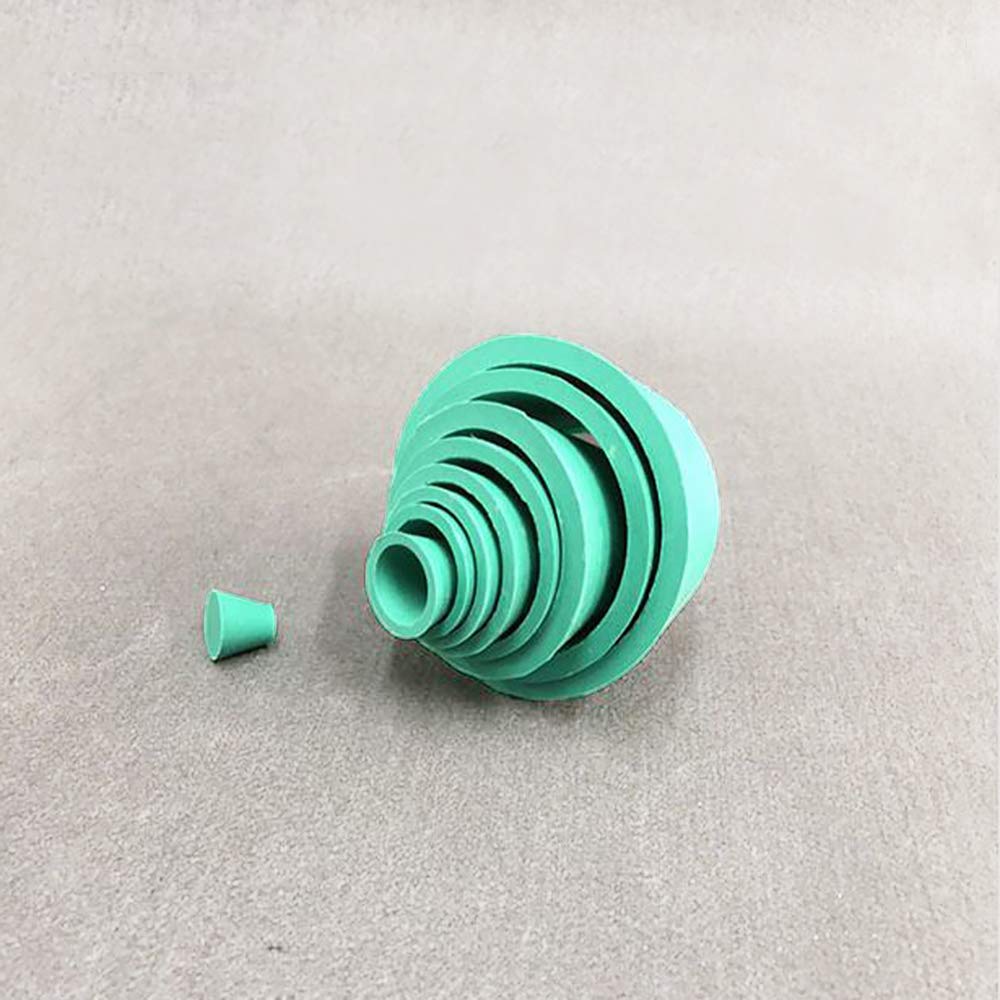 LabZhang 9 Count Buchner Funnel Flask Adapter Set,Filter Adapter Cones Set,Tapered Collar Green 9 Sizes,9pcs