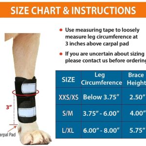 NeoAlly Dog Canine Front Leg Compression Braces Super Supportive with Metal Spring Strips to Stabilize Dog Front Leg Wrist Carpal, Prevents Leg Injuries & Sprains (S/M Pair)