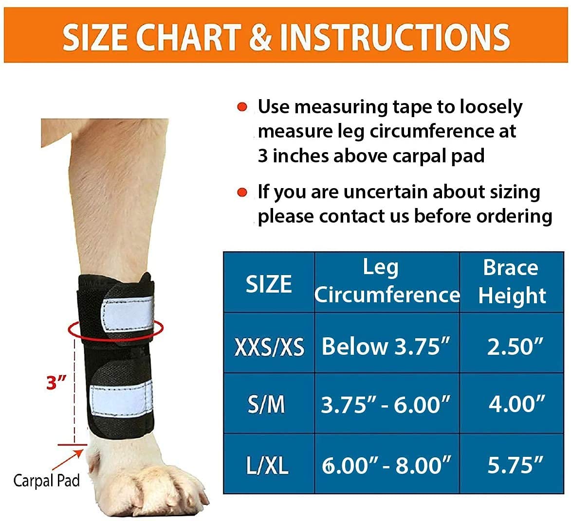 NeoAlly Dog Canine Front Leg Compression Braces Super Supportive with Metal Spring Strips to Stabilize Dog Front Leg Wrist Carpal, Prevents Leg Injuries & Sprains (S/M Pair)