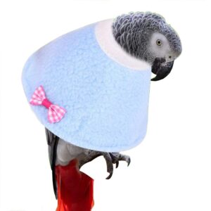 mummumi pet collr, bird elizabethan collar recovery anti-bite neck collar for parrots budgies parakeet cockatiels (l-red)