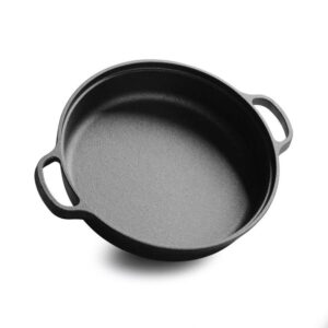 beihg pre-seasoned cast iron grill skillet pan.cast iron skillet 9-inch masterclass cookware for barbecue, stove, oven or camping